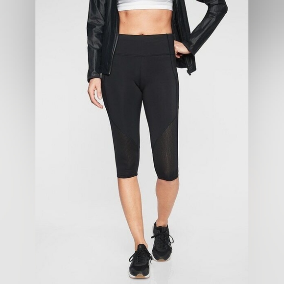 Athleta | Pants & Jumpsuits | Athleta Contender Mesh Crop Tights | Poshmark